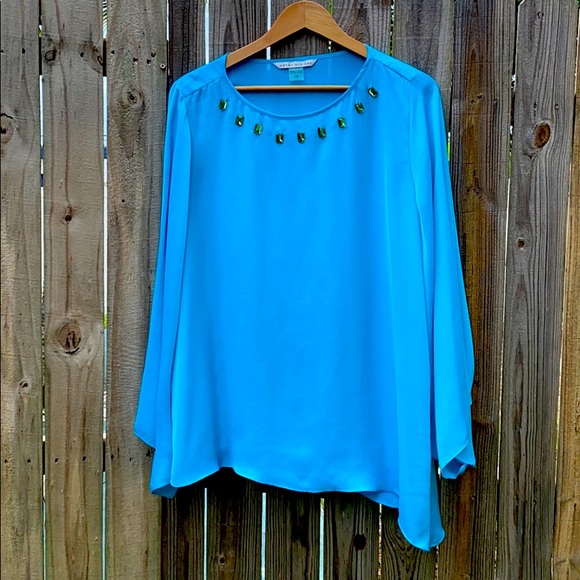 Peter Nygard | Tops | Nwot Peter Nygard Plus Size Teal Blouse | Poshmark